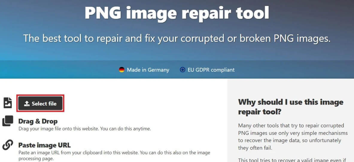 Corrupted PNG File Repair Online: Fix PNG with PNG Fixers